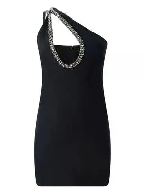 Roberto Cavalli Embellished One-shoulder Mini Dress - Black