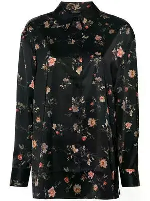 ALLSAINTS Louisa Floral-print Satin Shirt