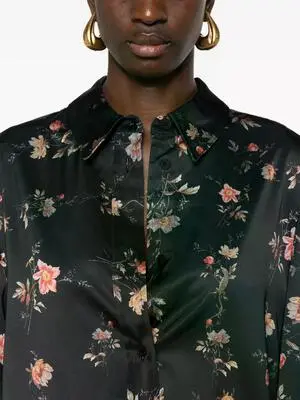 ALLSAINTS Louisa Floral-print Satin Shirt
