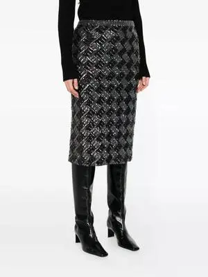 P.a.r.o.s.h Geometric-pattern Sequin-embellished Skirt