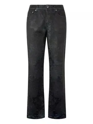 Roberto Cavalli Floral-motif Faded Jeans