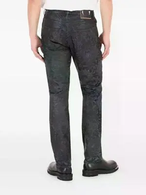 Roberto Cavalli Floral-motif Faded Jeans