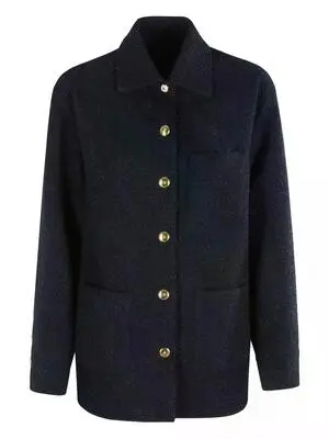 Pinko Glitter-flecked Button-front Tweed Jacket