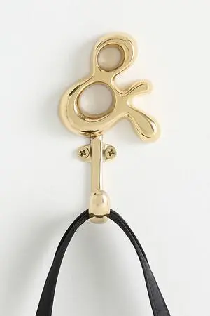 Anthropologie Bubble Ampersand Symbol Hook - Aged Brass