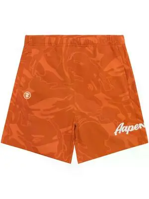 AAPE BY *A BATHING APE Cotton-blend Shorts - Orange