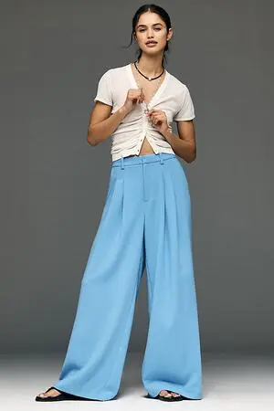 Maeve Avery Wide-leg Pleated Trousers - Ultramarine