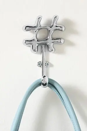 Anthropologie Bubble Hashtag Symbol Hook Chrome