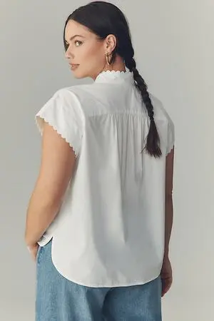 English Factory Ruffled Short-sleeve Top