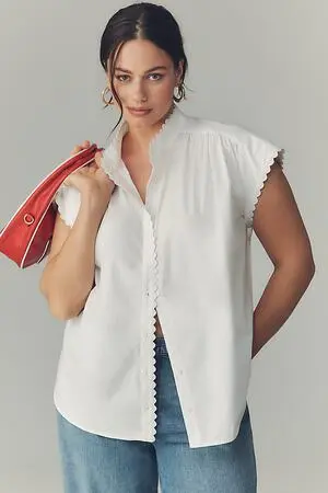 English Factory Ruffled Short-sleeve Top