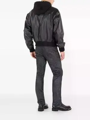 Roberto Cavalli Leather Bomber Jacket