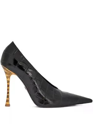 Roberto Cavalli Crocodile-effect Pointed-toe Pumps