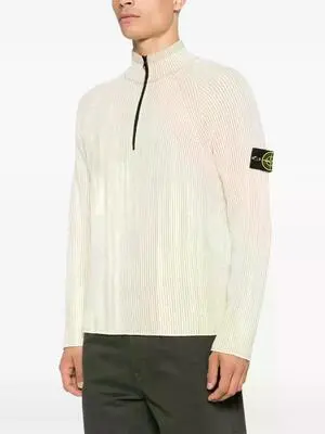 Stone Island Ribbed Zip-neck Sweater