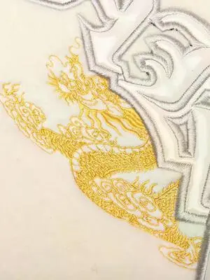 AWAKE NY Dragon-embroidered Varsity Jacket - Neutrals