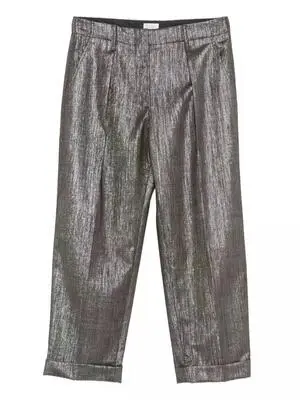 Brunello Cucinelli Pleated Metallic Trousers
