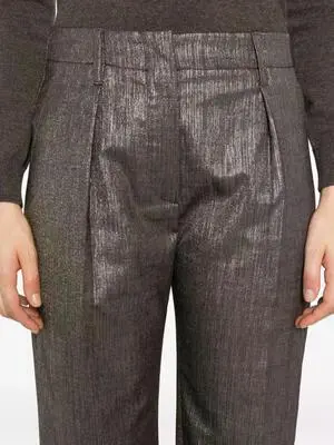Brunello Cucinelli Pleated Metallic Trousers
