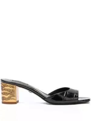 Roberto Cavalli Crocodile-effect Mules