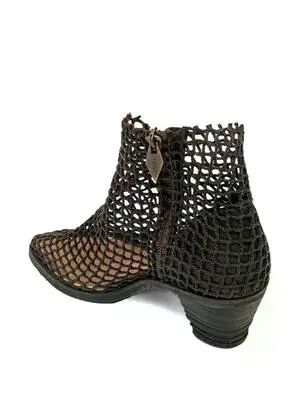 VERDURA SHOES Net-pattern Block-heel Boots