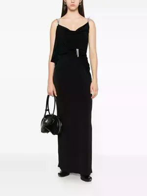 Coperni Draped Evening Dress With Washing Clip Embellishments