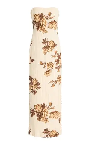 Magda Butrym Floral Plissé Midi Dress - Print