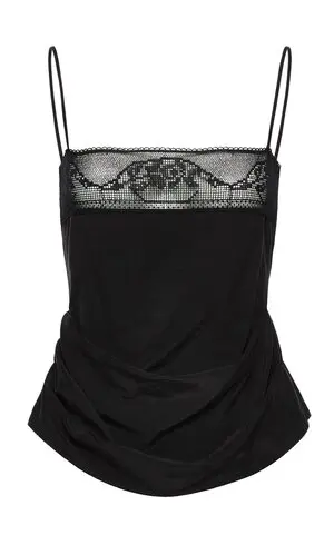 Magda Butrym Silk Floral-embellished Tank Top