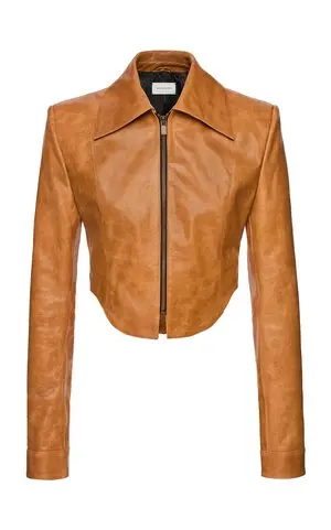 MAGDA BUTRYM Cropped Leather Jacket