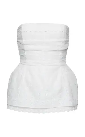 Magda Butrym Lace-trimmed Corset Top - White