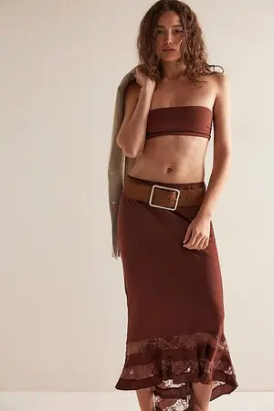 Free People Intimately High-low Half Slip - Spiced Chocolate