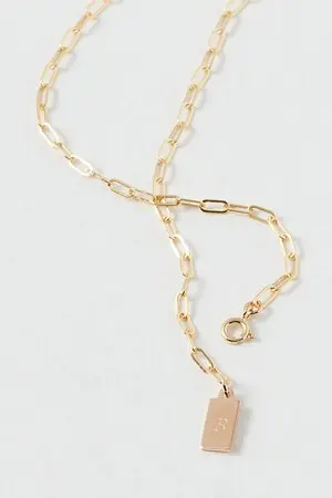 OXB JEWELRY OXB Jewelry Sweatproof Monogrammed Convertible Chain Gold B