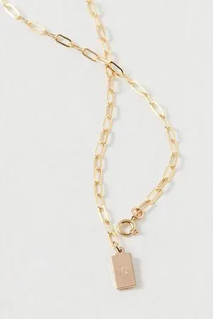 OXB JEWELRY OXB Jewelry Sweatproof Monogrammed Convertible Chain Gold H