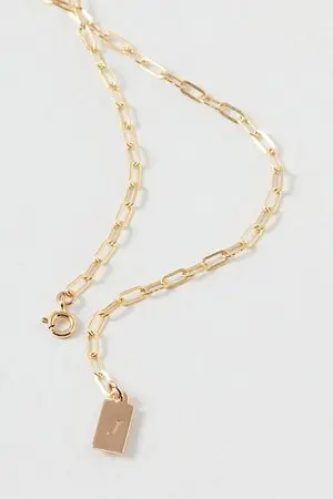 OXB JEWELRY OXB Jewelry Sweatproof Monogrammed Convertible Chain Gold J