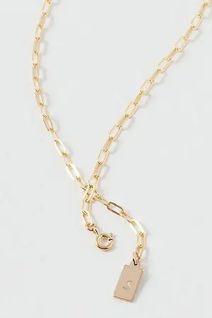 OXB JEWELRY Sweatproof Monogrammed Convertible Chain - Gold S