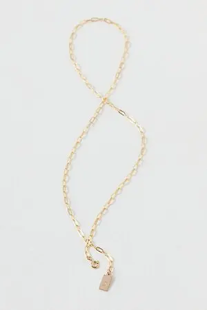 OXB JEWELRY Sweatproof Monogrammed Convertible Chain - Gold S