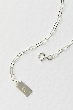 OXB JEWELRY OXB Jewelry Sweatproof Monogrammed Convertible Chain Silver B