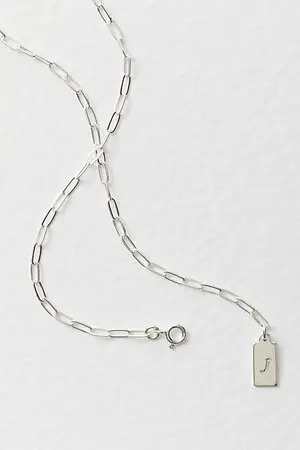 OXB JEWELRY OXB Jewelry Sweatproof Monogrammed Convertible Chain Silver J