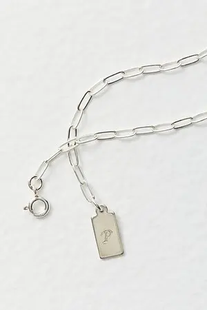 OXB JEWELRY OXB Jewelry Sweatproof Monogrammed Convertible Chain Silver P