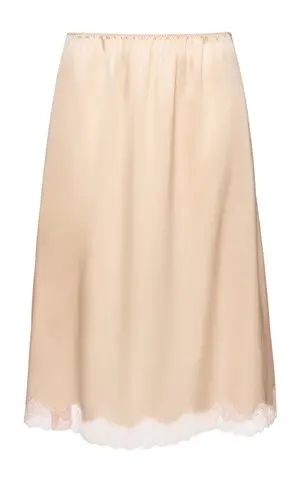 Magda Butrym Lace-trimmed Silk Midi Skirt - Orange