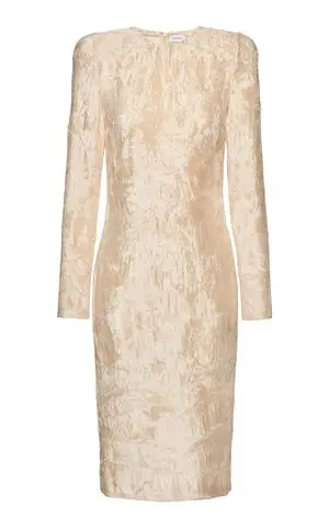 Magda Butrym Crushed Velvet Midi Dress - Gold