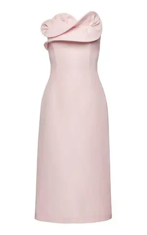 Magda Butrym Sculpted Rosette Silk Midi Dress - Pink