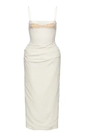 Magda Butrym Lace-trimmed Midi Dress - Ivory