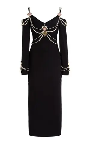 Zuhair Murad Embroidered Off-shoulder Midi Dress - Multi