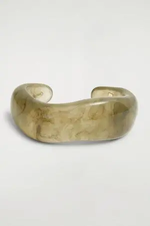 Cos Chunky Curved Bangle - Gray