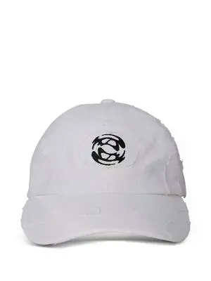 ROMBAUT Logo-motif Frayed Baseball Cap - White