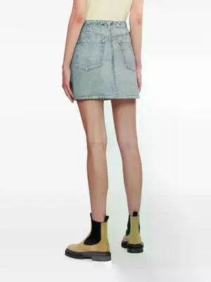 Rag & Bone Distressed Denim Mini Skirt - Blue