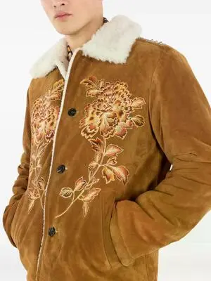 Roberto Cavalli Embroidered Suede Jacket