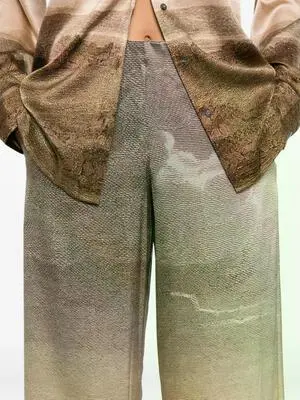 PIERRE-LOUIS MASCIA Landscape-print Wide-leg Trousers