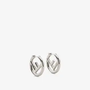 Fendi F Is Logo Hoop Earrings - Silver