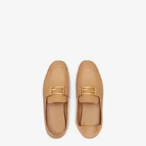 Fendi Ff Baguette Loafers - Beige