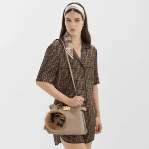 Fendi Pompom Charm - Brown