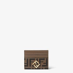 Fendi Ff Diamonds Card Case Brown