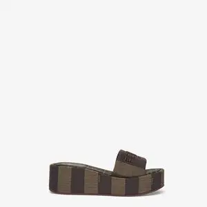 Fendi Sunshine Platform Slides - Brown